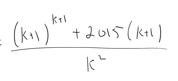 Solved kal (k) +2015(k+1) k² 2 | Chegg.com