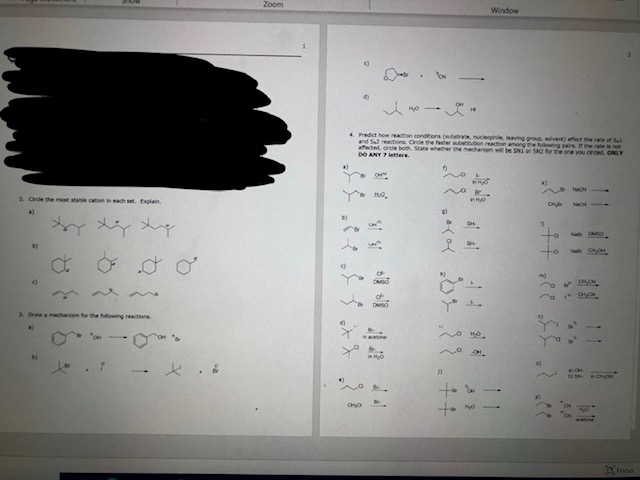 2. Circle the most stable cation in each set. | Chegg.com