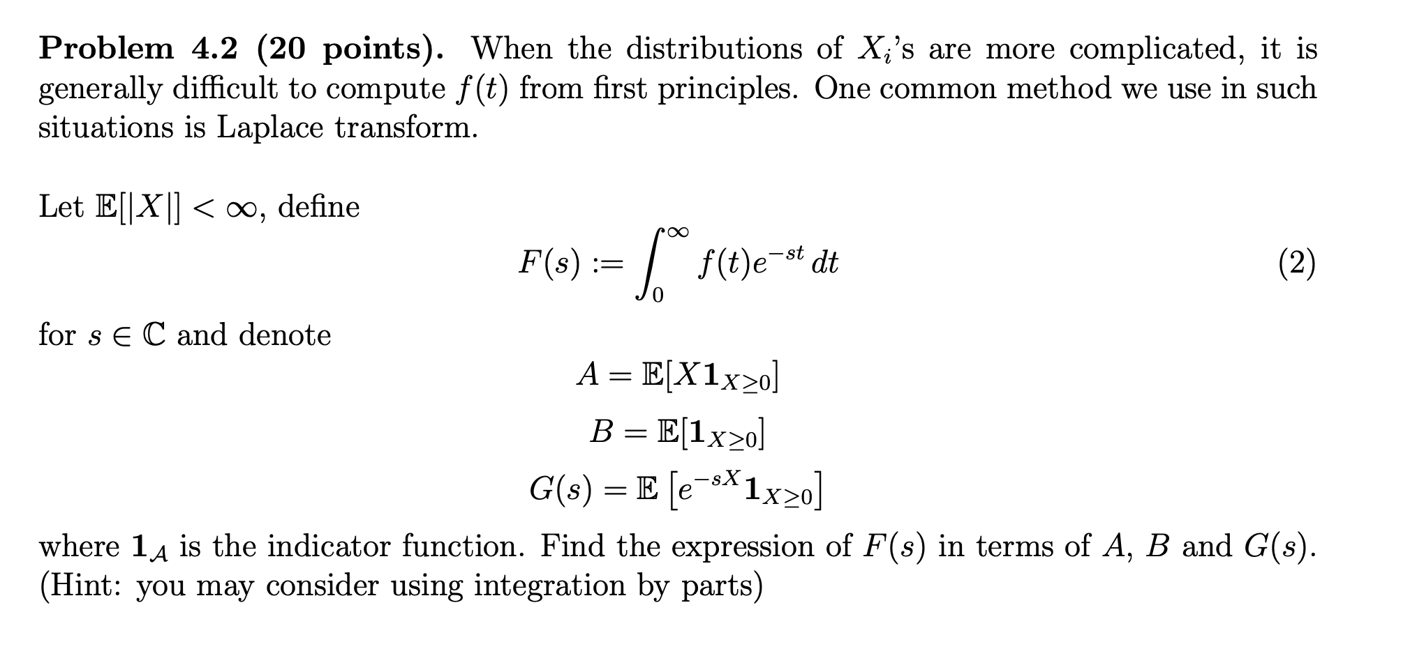 Define X=∑i=1nXi as a sum of n independently (but not | Chegg.com