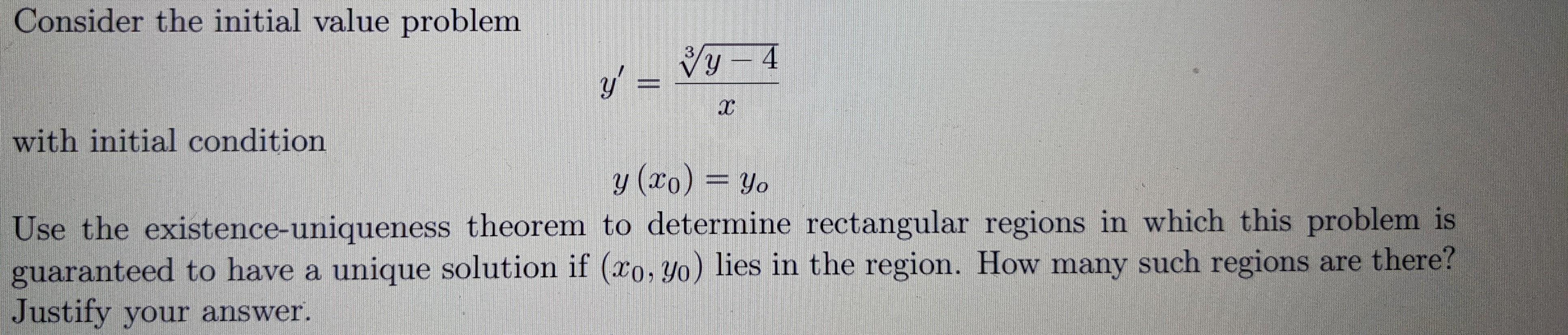 Solved Consider the initial value problem Yy-4 y' = with | Chegg.com