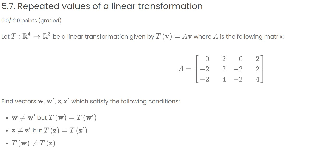 Solved 5.7. Repeated values of a linear transformation | Chegg.com