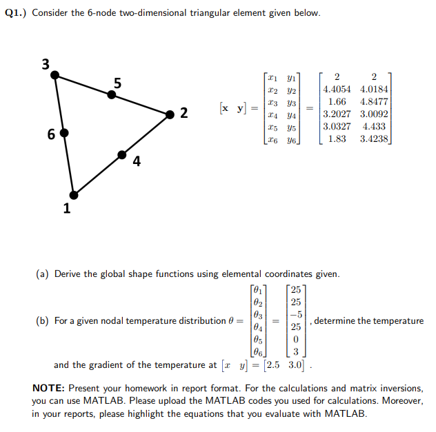 Solved Q1.) Consider the 6-node two-dimensional triangular | Chegg.com