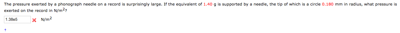 Solved exerted on the record in N/m2 ? - N/m2 | Chegg.com