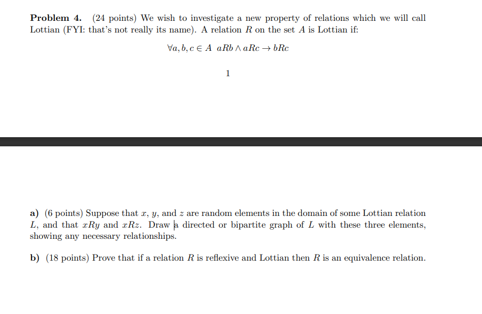 Solved Problem 4. (24 points) We wish to investigate a new | Chegg.com