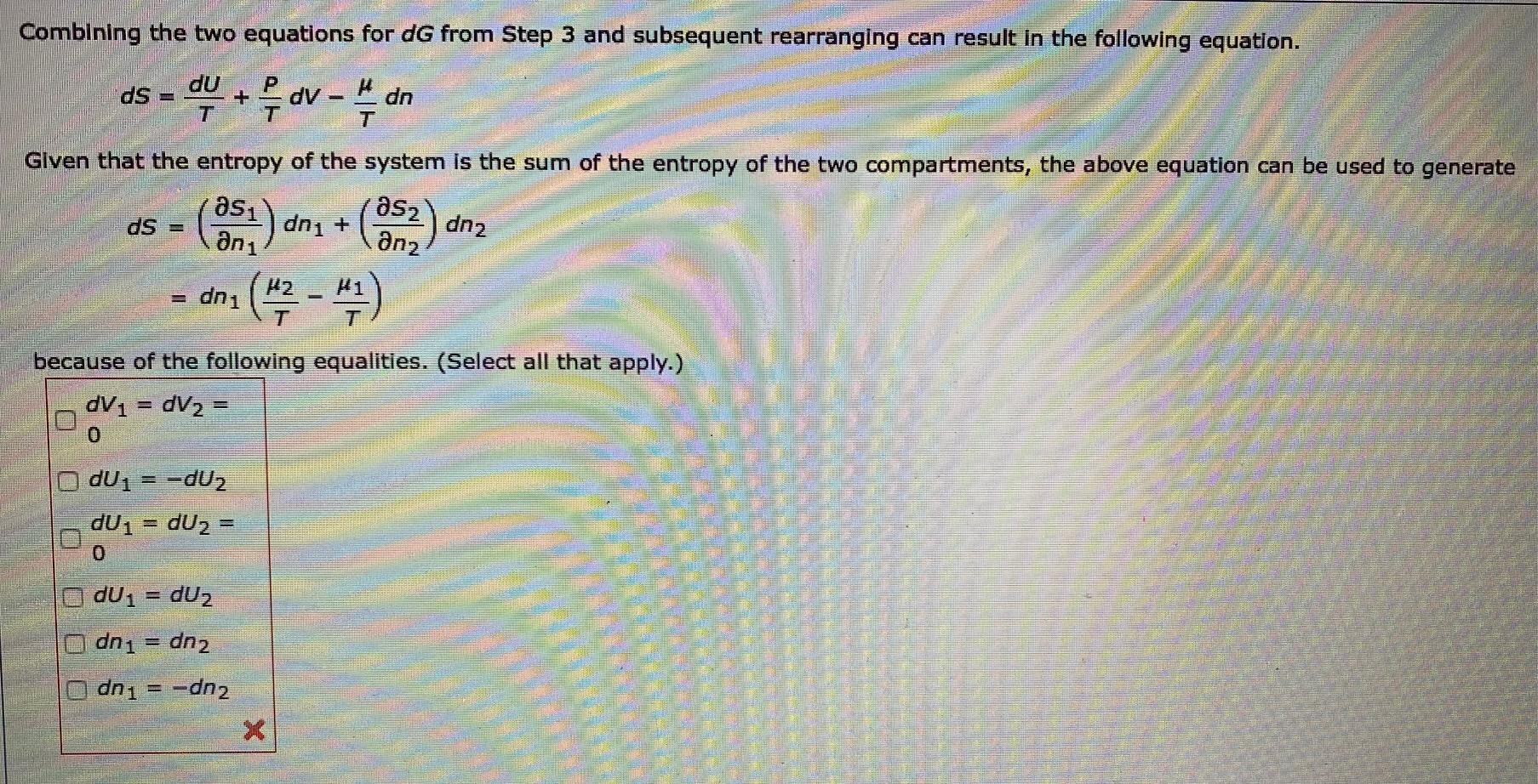 Solved Combining the two equations for dG from Step 3 and | Chegg.com