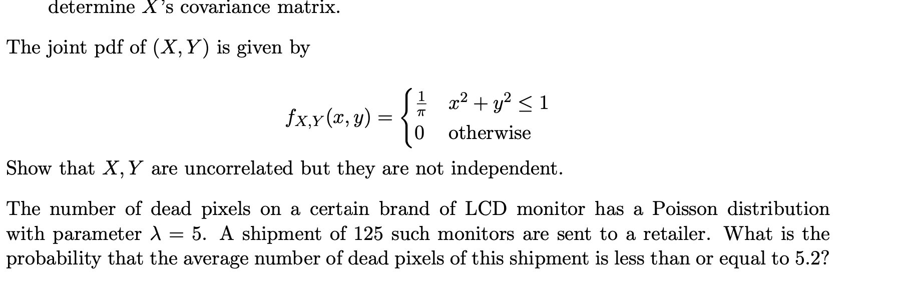 Solved The joint pdf of (X,Y) is given by | Chegg.com