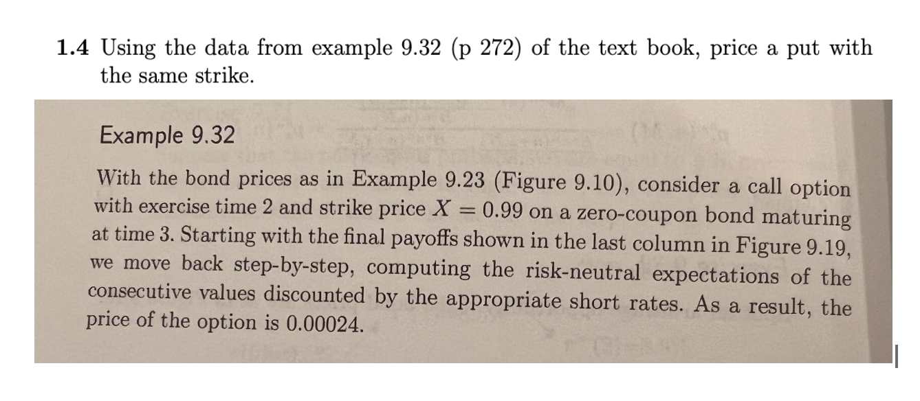 .4 Using the data from example 9.32 (p 272) of the | Chegg.com