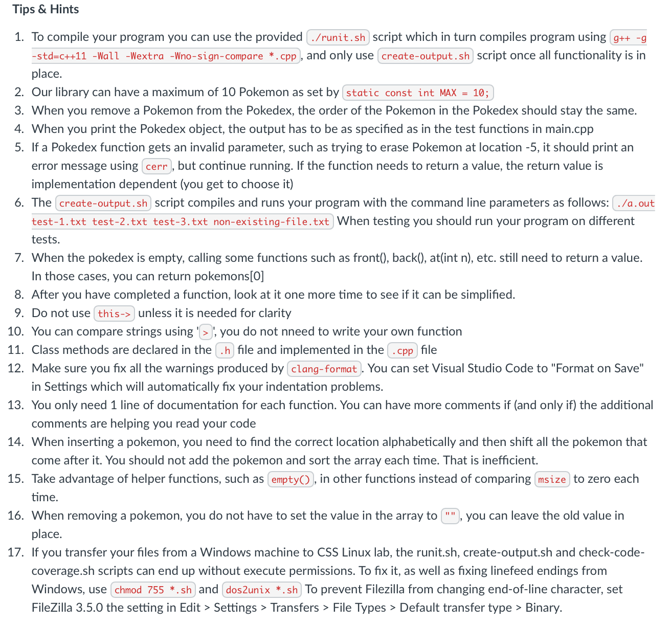 Solved Goals: Write a C++ class with separate. h and .cpp | Chegg.com