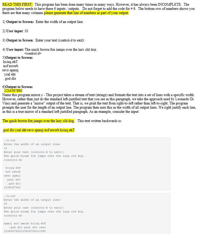 READ THIS FIRST: This program has been done many | Chegg.com