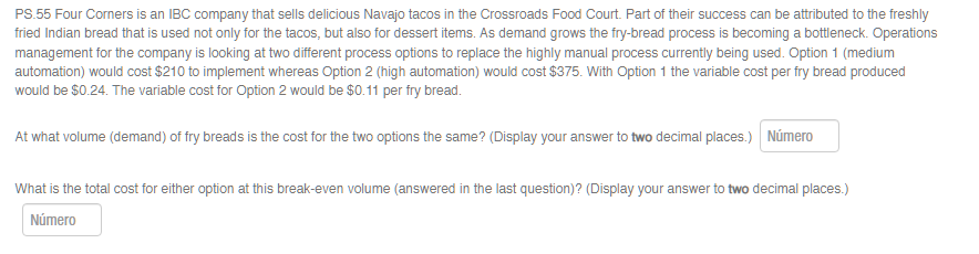 Solved PS.55 Four Corners is an IBC company that sells | Chegg.com
