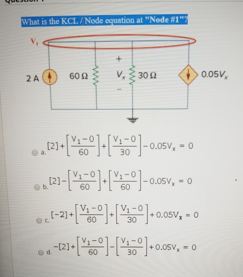 Solved QUOLIUM What is the KCL / Node equation at "Node #1"? | Chegg.com