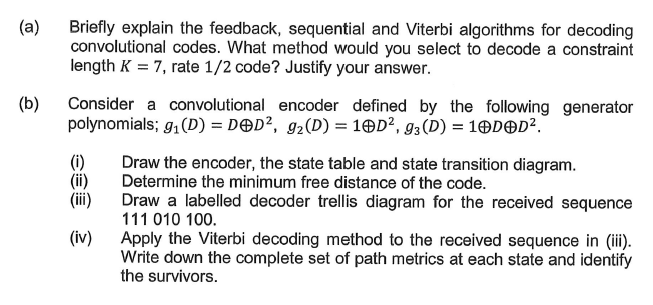 (a) Briefly explain the feedback, sequential and | Chegg.com
