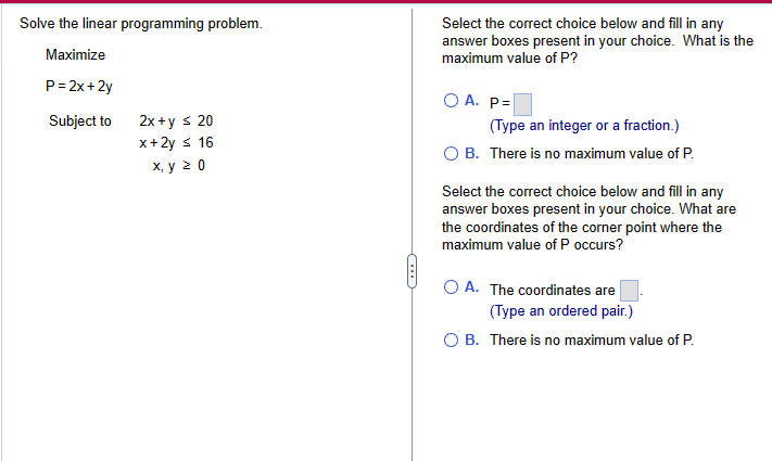 Solved Solve the linear programming problem. Maximize and | Chegg.com