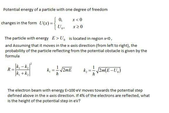 Solved Potential energy of a particle with one degree of | Chegg.com