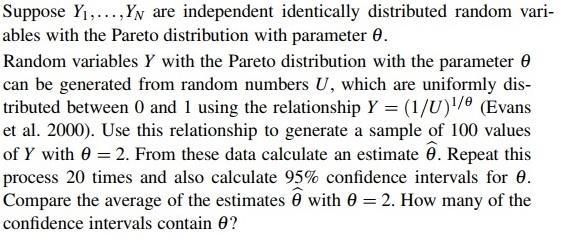 Suppose Y1,…,YN are independent identically | Chegg.com