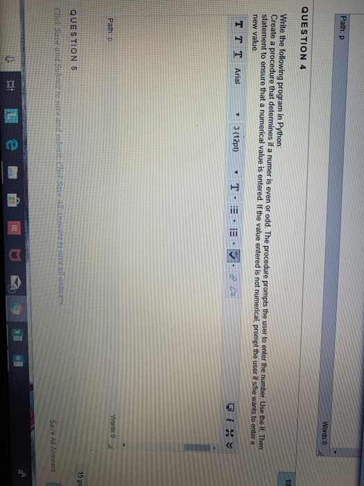 Solved Path: p QUESTION 4 Write the following program in | Chegg.com