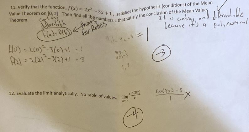 Solved 11. Verify that the function, f(x)=2x2−3x+1, | Chegg.com