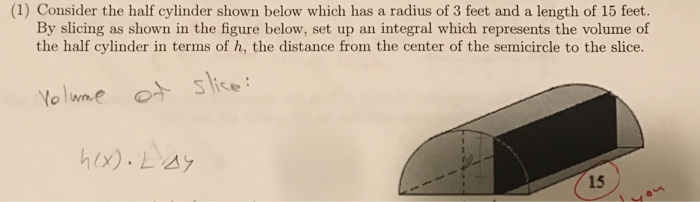 Solved (1) Consider the half cylinder shown below which has | Chegg.com