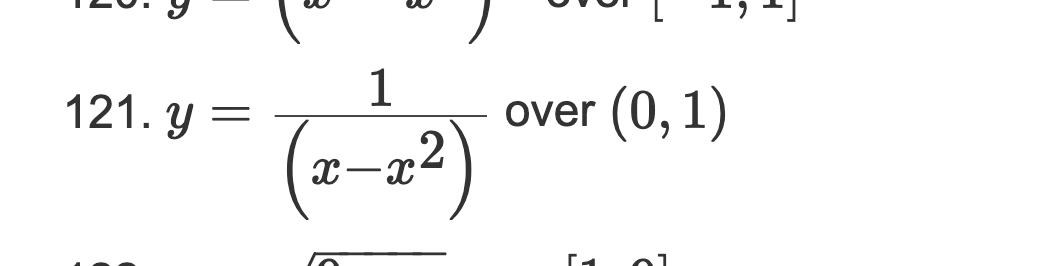Solved derivitivey=1(x-x2) ﻿over (0,1) | Chegg.com