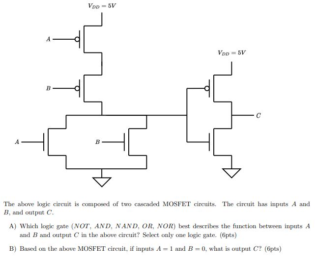 Solved The above logic circuit is composed of two cascaded | Chegg.com
