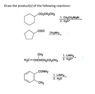 Solved Draw the product(s) of the following reactions: | Chegg.com