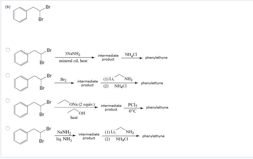 Solved Outline a synthesis of phenylethyne from each of the | Chegg.com