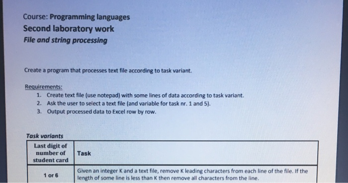 Solved Course: Programming languages Second laboratory work | Chegg.com
