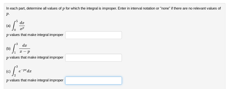 Solved In each part, determine all values of p for which the | Chegg.com