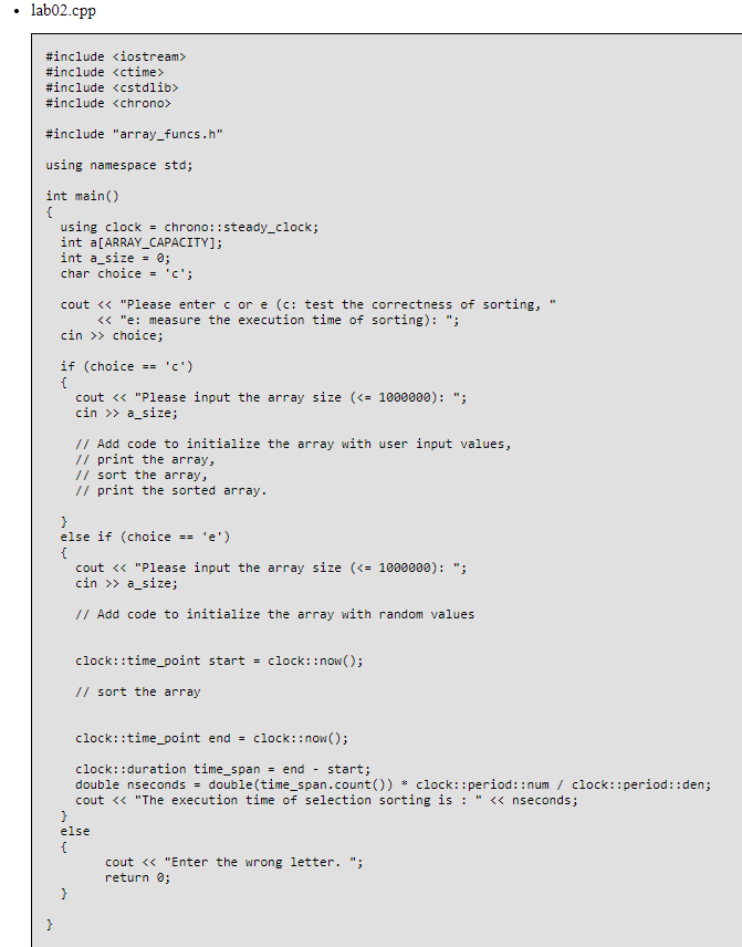 1. Array Declaration const int ARRAY CAPACITY = | Chegg.com