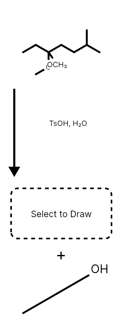Solved , TsOH, H20 Drawing + o O H I H OCH 3 TsOH, H20 | Chegg.com