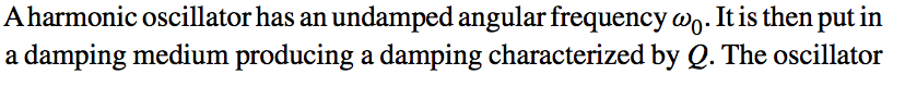 A harmonic oscillator has an undamped angular | Chegg.com