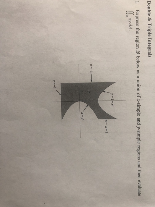 Solved Double & Triple Integrals 1. Express the region D | Chegg.com
