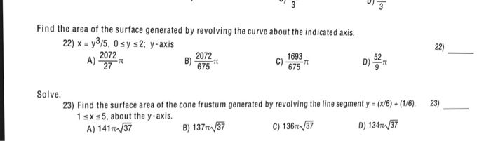 Solved Find the area of the surface generated by revolving | Chegg.com