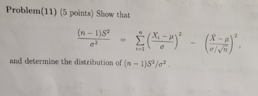 Solved Problem(11) (5 points) Show that | Chegg.com