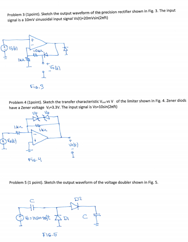 Solved Problem 3 (1point). Sketch the output waveform of the | Chegg.com