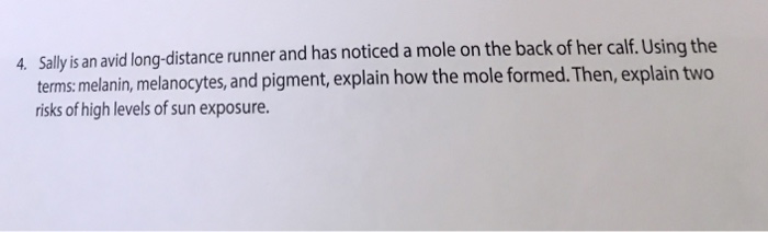 Solved Sally s an avid long-distance runner and has noticed | Chegg.com