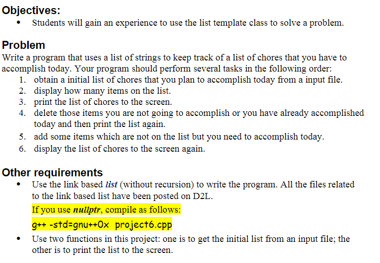 Solved Objectives: - Students will gain an experience to use | Chegg.com