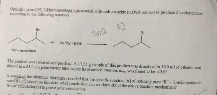 Solved Optically pure (2R) 2-Bromopentane was reacted with | Chegg.com