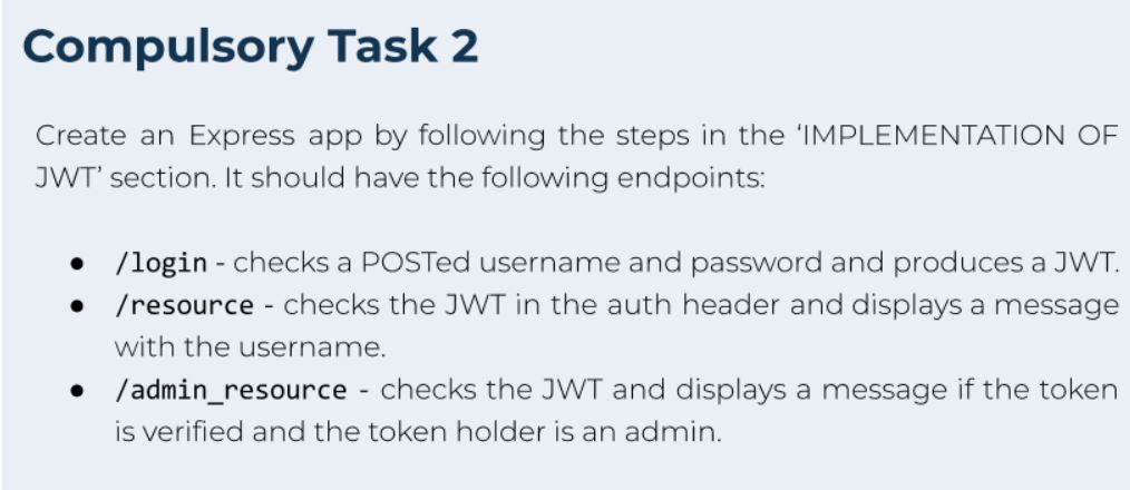 Solved Compulsory Task 2Create an Express app by following | Chegg.com