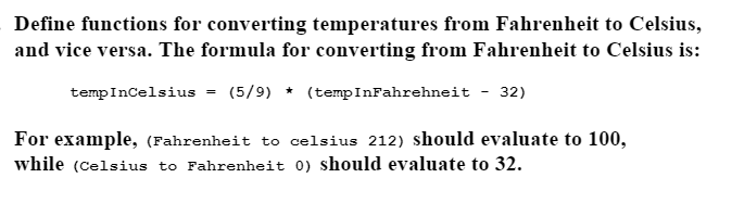 Solved Define functions for converting temperatures from | Chegg.com