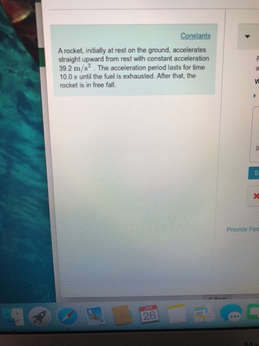 Solved Constants A rocket, initially at rest on the ground, | Chegg.com