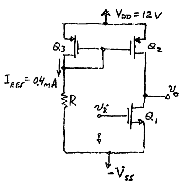 Solved The CMOS Amplifier stage shown finds applications in | Chegg.com