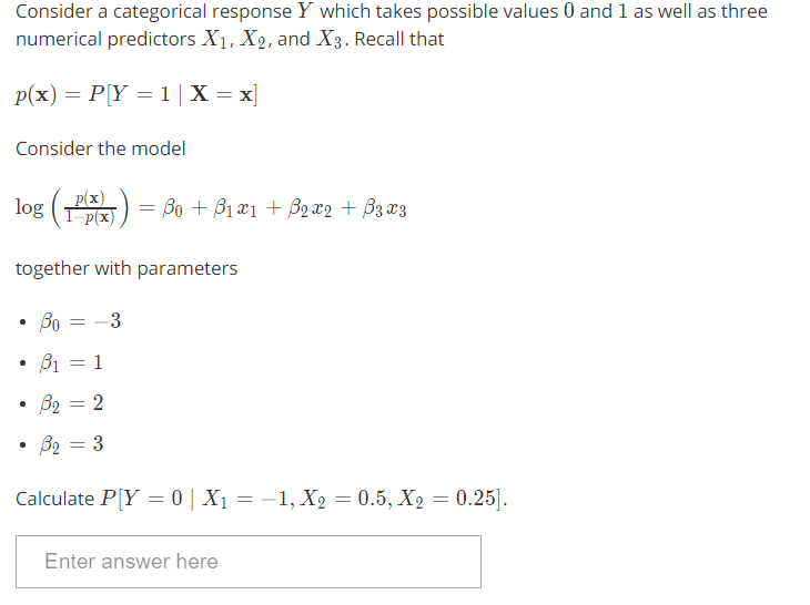 Solved Consider a categorical response Y which takes | Chegg.com