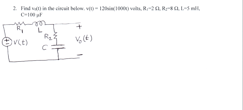 Solved 2. Find v0(t) in the circuit below. | Chegg.com