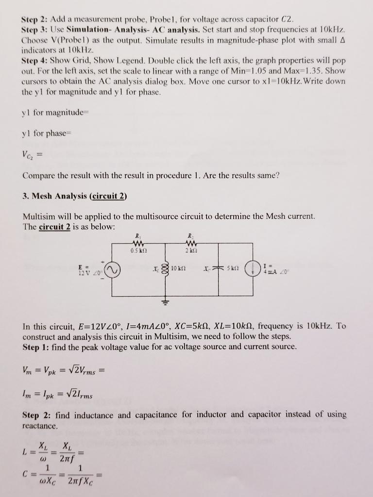 Circuit Analysis with Multisim Purpose: In this lab, | Chegg.com