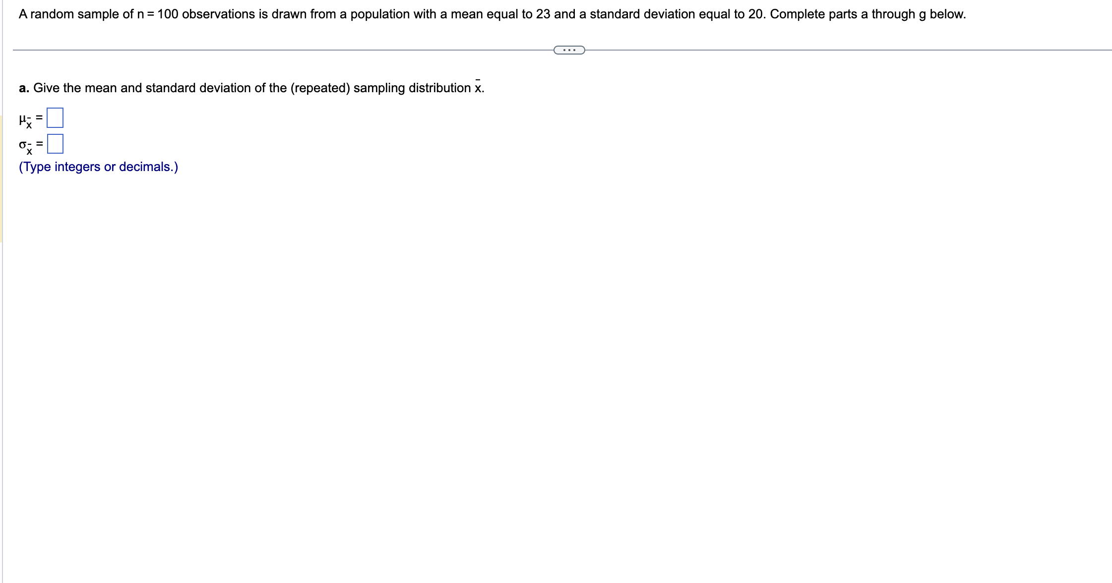 Solved A random sample of n=100 observations is drawn from a | Chegg.com