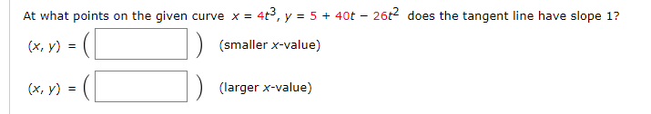 Solved At what points on the given curve x = 4t3, y (x, y) | Chegg.com
