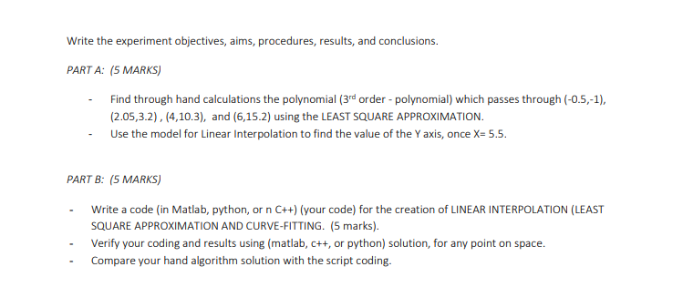 Solved Write the experiment objectives, aims, procedures, | Chegg.com