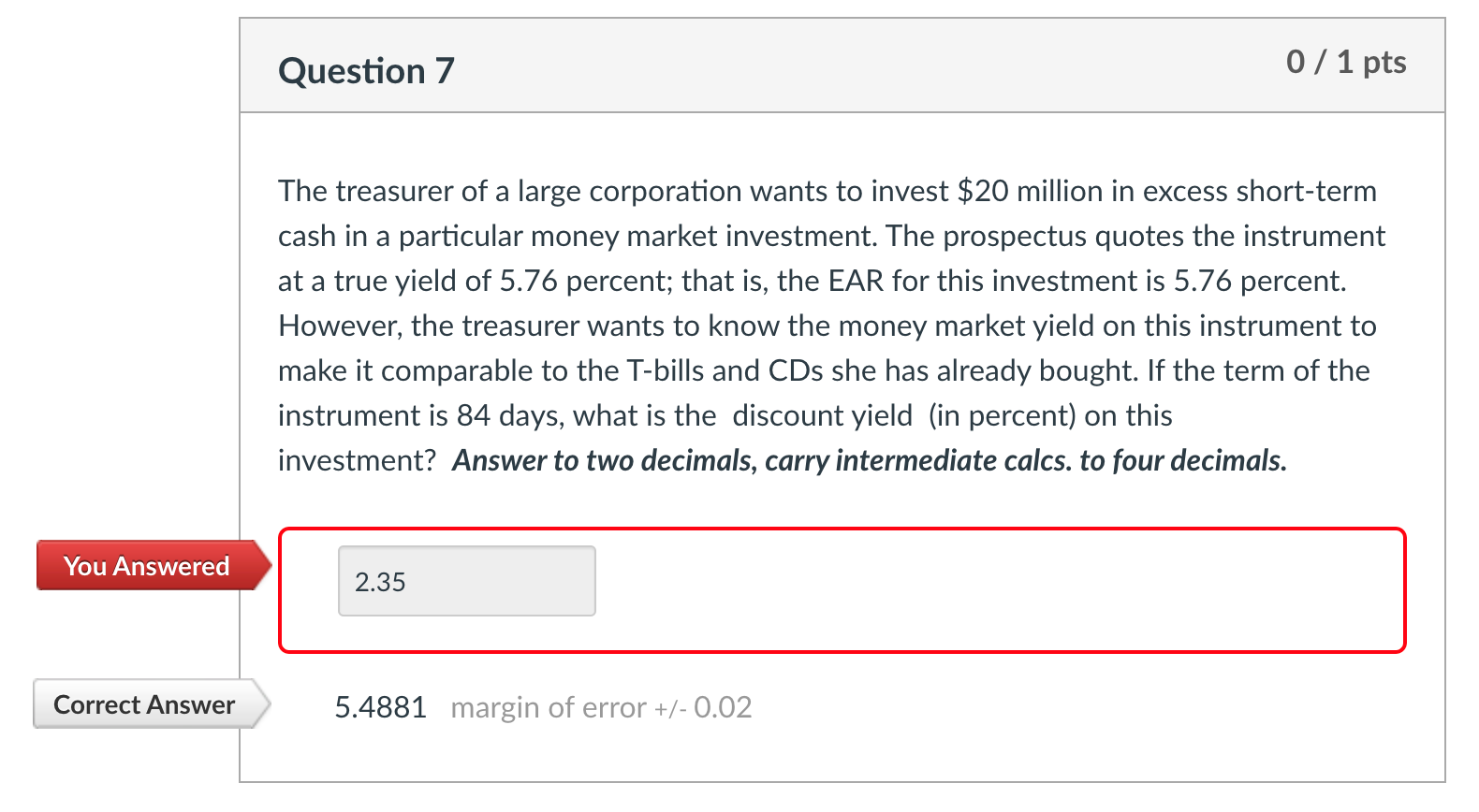 Solved The treasurer of a large corporation wants to invest | Chegg.com