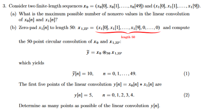 Solved 3. Consider two finite-length sequences | Chegg.com